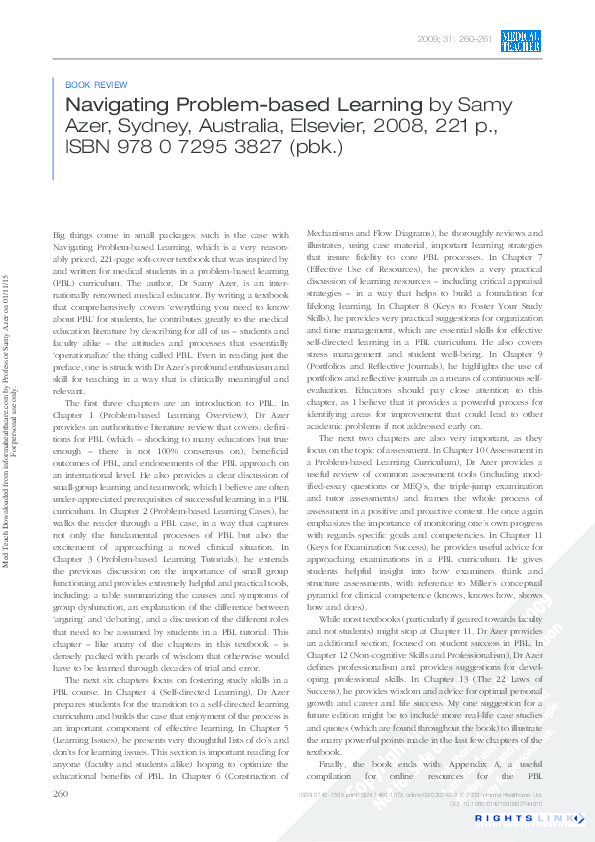(PDF) Navigating problem-based learning