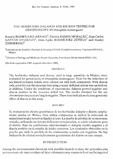 (PDF) THE HERBICIDES DALAPON AND DIURON TESTED FOR GENOTOXICITY IN ...