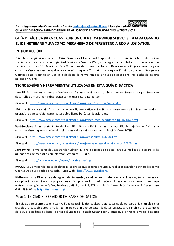 (PDF) GUIA DIDACTICA DE WEBSERVICE EN JAVA