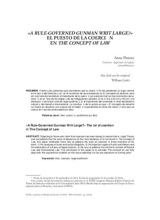 (PDF) «A Rule-Governed Gunman Writ Large?». El puesto de la coerción en ...