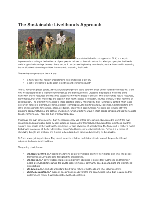(DOC) Sustainable Livelihood Approach