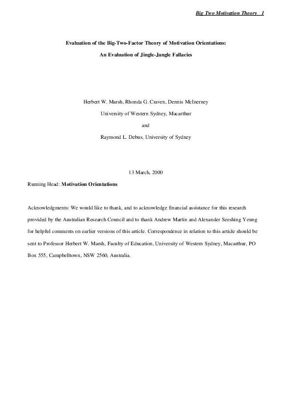 (PDF) Evaluation of the Big-Two-Factor Theory of academic motivation ...