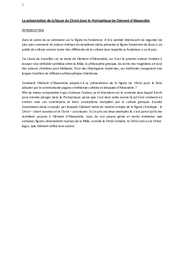 (PDF) Presentation of the figure of Christ in The Protrepticus of ...