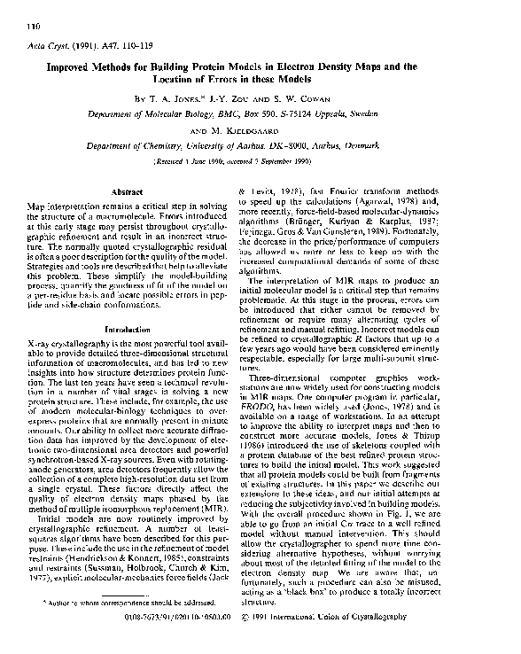 Pdf Improved Methods For Building Protein Models In Electron Density