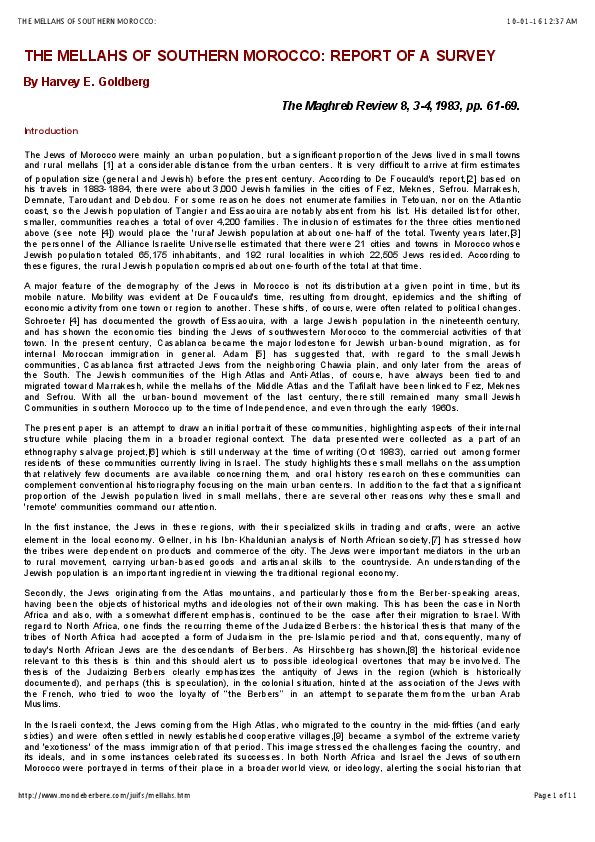 (PDF) The Mellahs of Southern Morocco: Report of a Survey. The Maghreb Review 8(3 4):61 69, 1983
