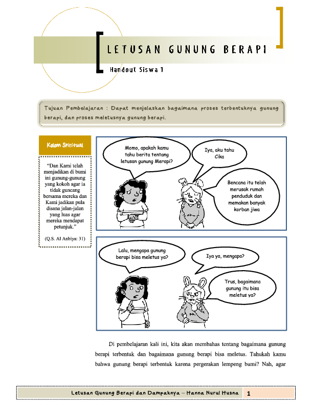 (PDF) Pembelajaran IPA Terpadu Model 'Webbed', Tema Letusan Gunung ...