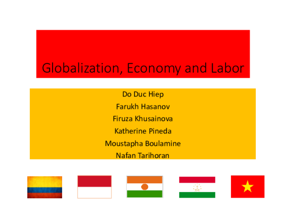 Globalization, Economy and Labor