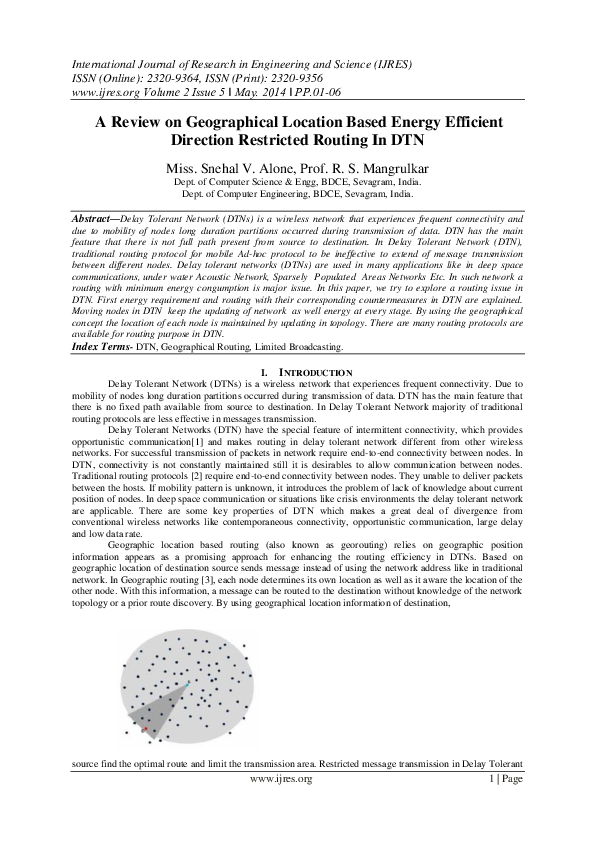 (PDF) A Review on Geographical Location Based Energy Efficient Direction Restricted Routing In DTN