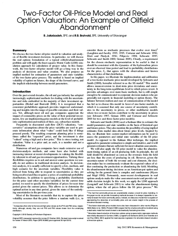 (PDF) Two-Factor Oil-Price Model and Real Option Valuation: An Example ...