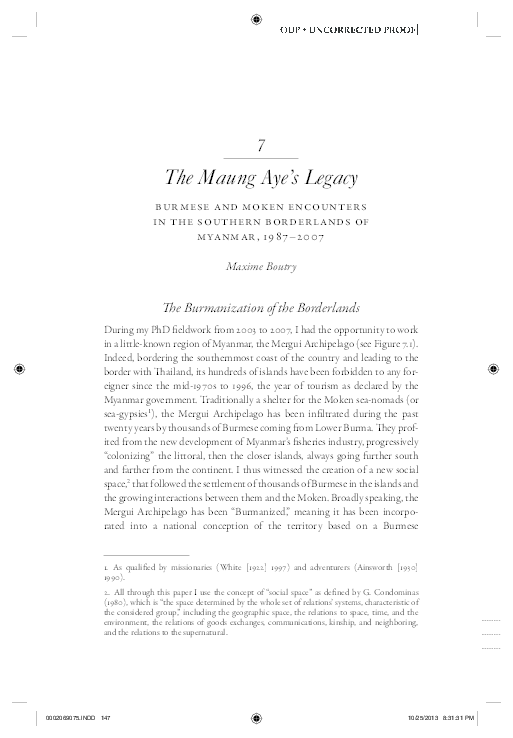 (PDF) The Maung Aye’s Legacy: Burmese and Moken encounters in the ...
