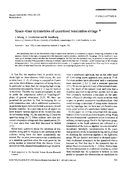 Space-time symmetries of quantized tensionless strings