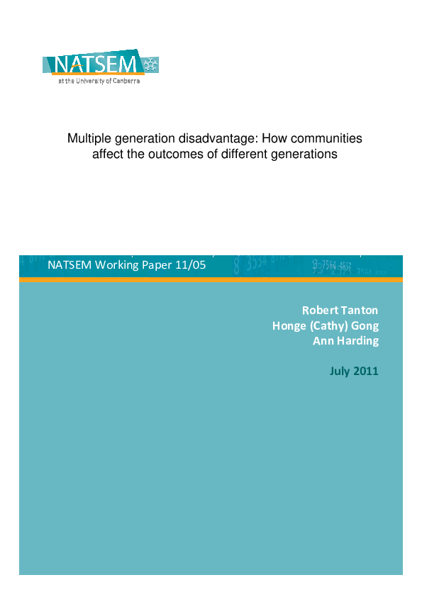 (PDF) Multiple Generation Disadvantage: How Communities Affect the ...