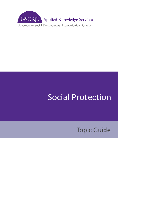 (PDF) Social Protection Topic Guide