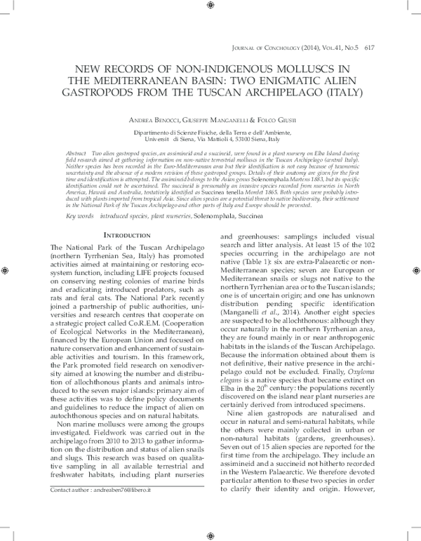 (PDF) New records of non-indigenous molluscs in the Mediterranean Basin ...