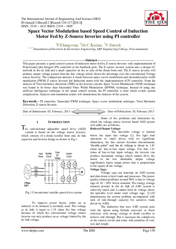Pdf Space Vector Using Z Source Inverter