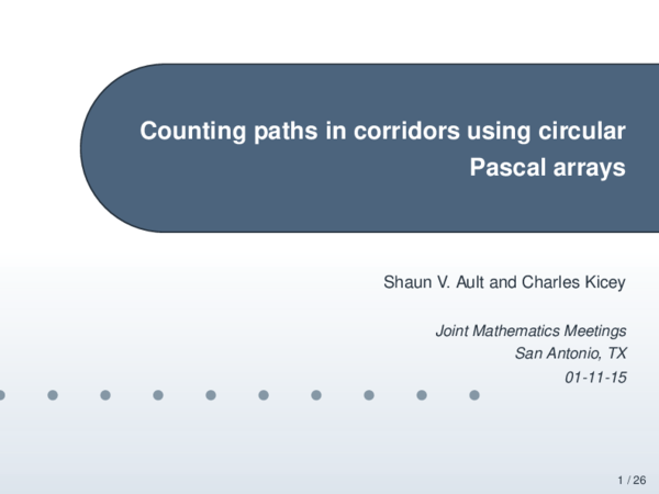 Pdf Counting Paths In Corridors Using Circular Pascal Arrays