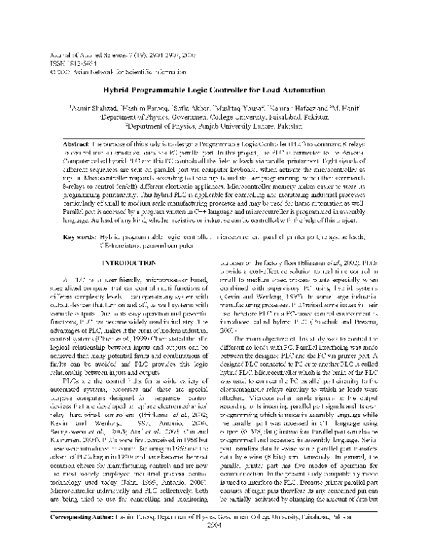 (PDF) Hybrid Programmable Logic Controller for Load Automation