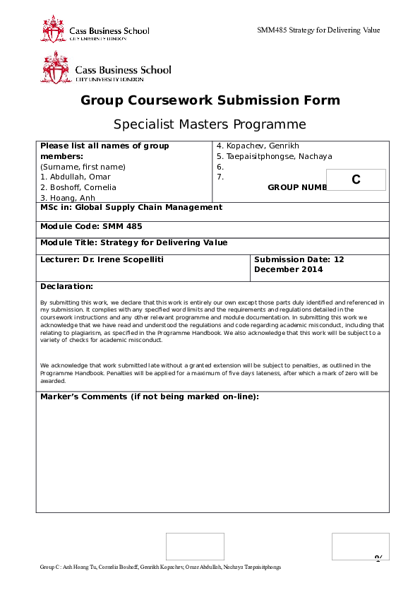 (DOC) Group Coursework Submission Form Specialist Masters Programme ...