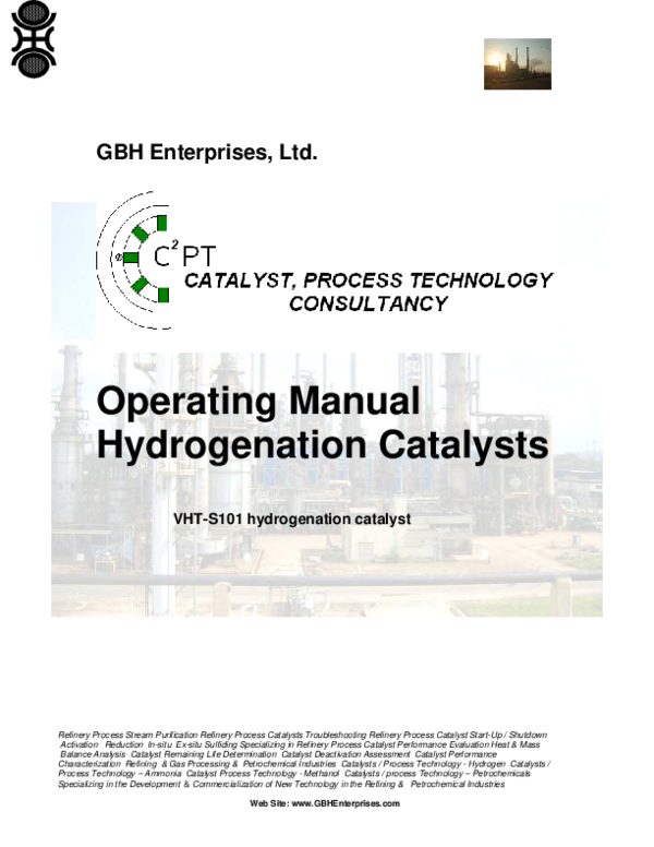 (PDF) Hydrogenation Catalyst Operating Manual