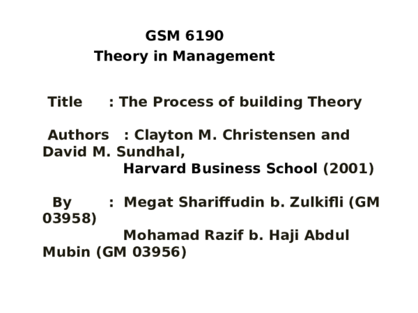 (PPT) The Process of Building Theory