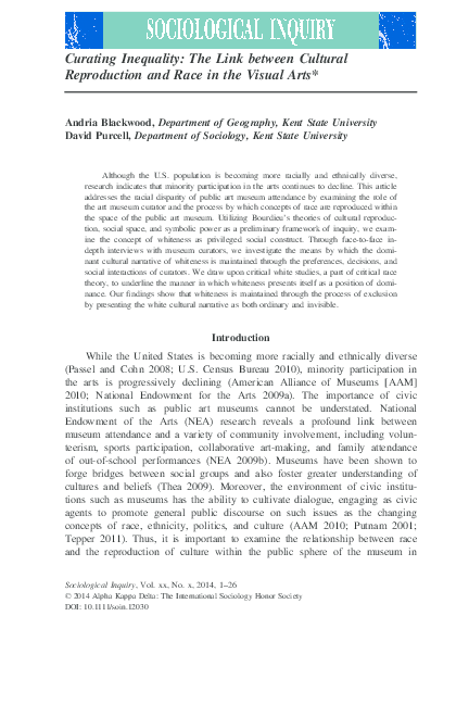 (PDF) Curating Inequality: The Link between Cultural Reproduction and ...
