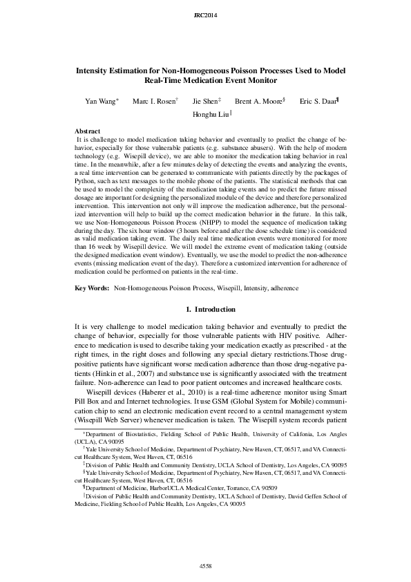 Pdf Intensity Estimation For Non Homogeneous Poisson Processes Used