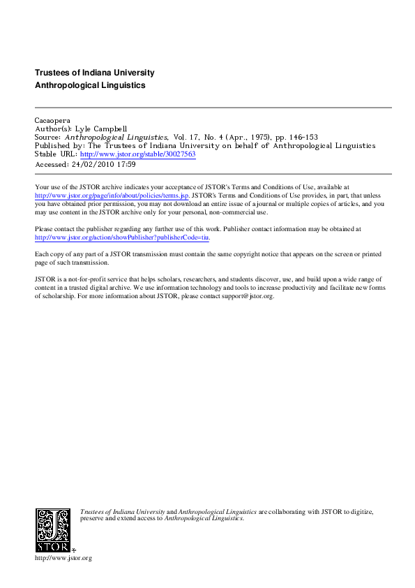 (PDF) Cacaopera