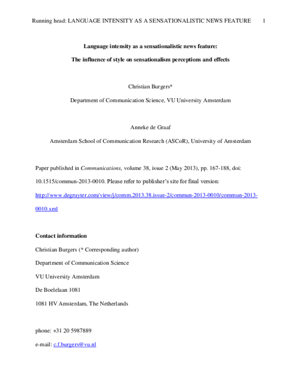 (PDF) Language intensity as a sensationalistic news feature: The ...