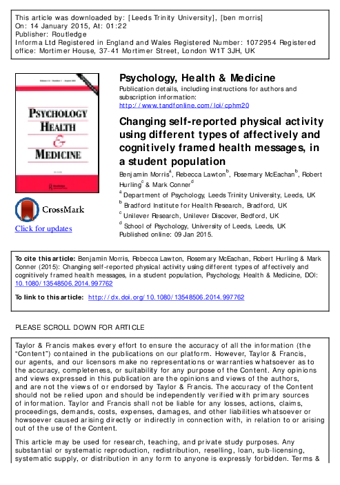 (PDF) Changing self-reported physical activity using different types of ...