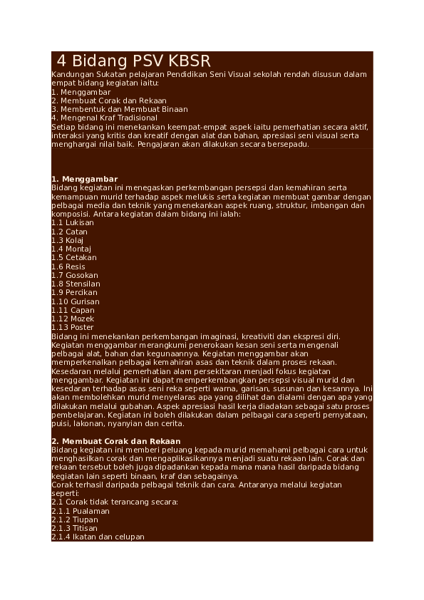 (DOC) 4 Bidang PSV KBSR