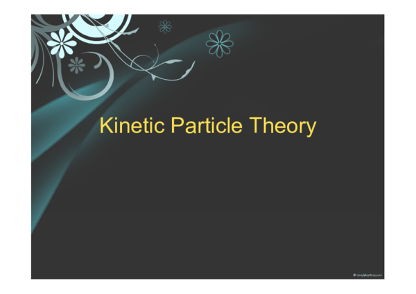 (PDF) Kinetic Particle Theory