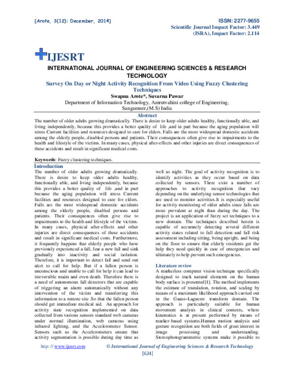 (PDF) Survey On Day or Night Activity Recognition From Video Using ... (PDF) Survey On Day or Night Activity Recognition From Video Using ...