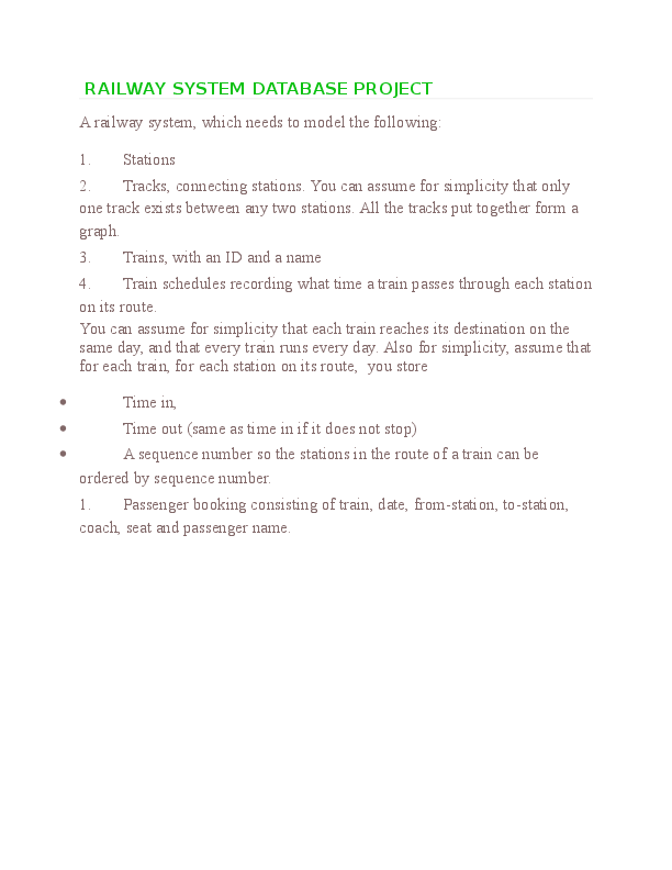 (DOC) RAILWAY SYSTEM DATABASE PROJECT