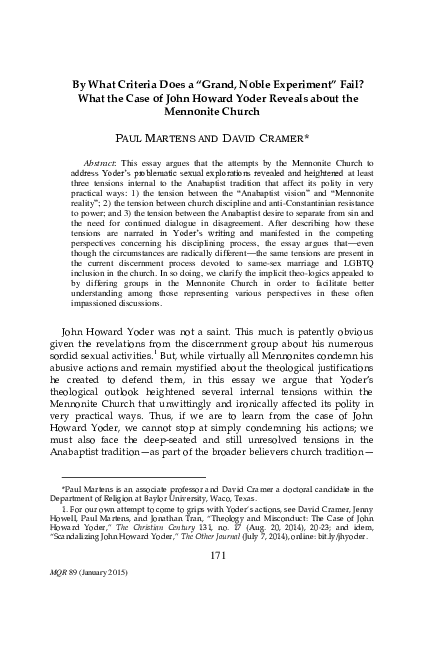 (PDF) By What Criteria Does a “Grand, Noble Experiment” Fail? What the ...
