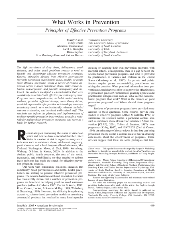 (PDF) What Works in Prevention: Principles of Effective Prevention ...