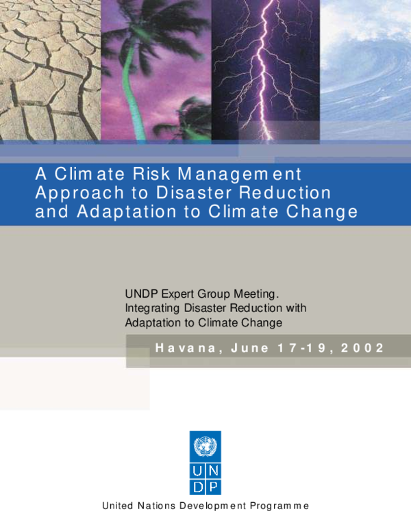 (PDF) A Climate Risk Management Approach to Disaster Reduction and ...