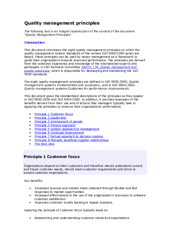 (DOC) Quality management principles