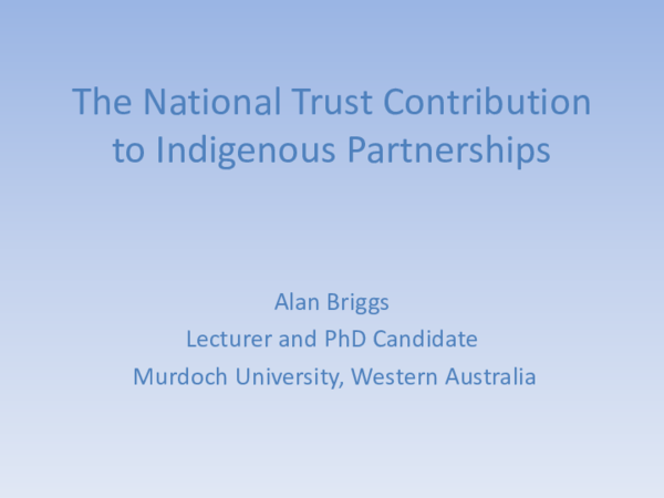 (PDF) National Trust Partnerships with Aboriginal Groups