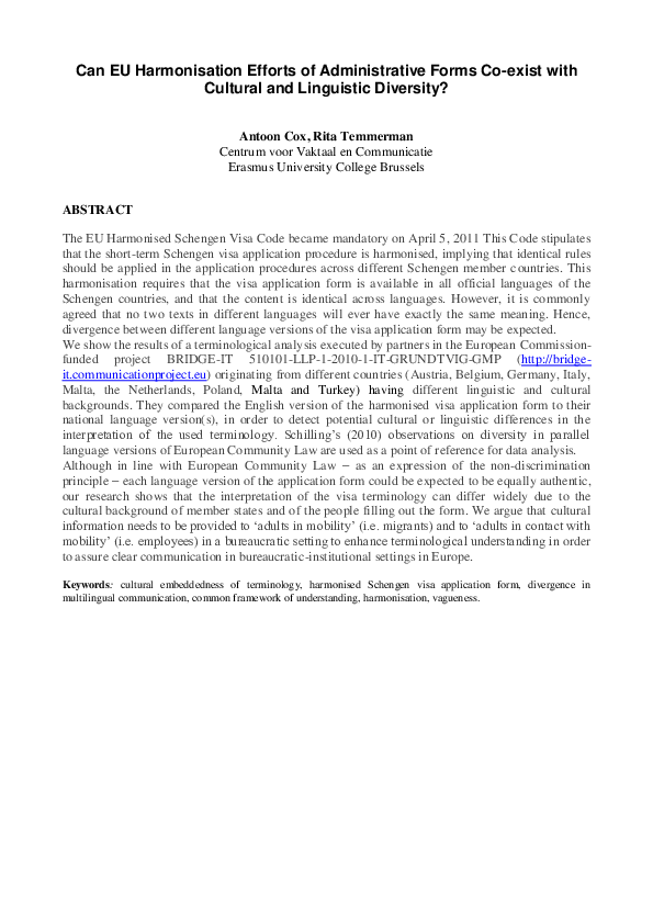 (PDF) Can EU Harmonisation Efforts of Administrative Forms Co-exist ...