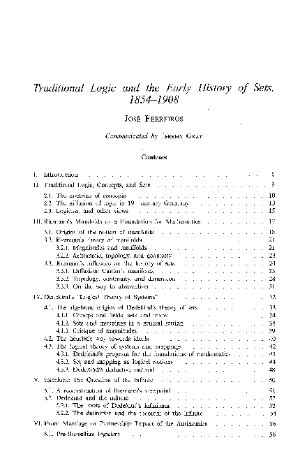 Traditional Logic and the Early History of Sets