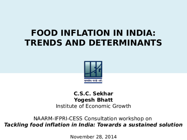 (PPT) FOOD INFLATION IN INDIA:TRENDS AND DETERMINANTS