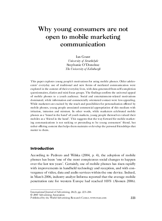 (PDF) Mobile Marketing Communication
