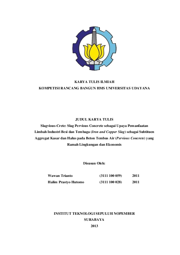 (PDF) Slagvious-Crete: Slag Pervious Concrete sebagai Upaya Pemanfaatan ...