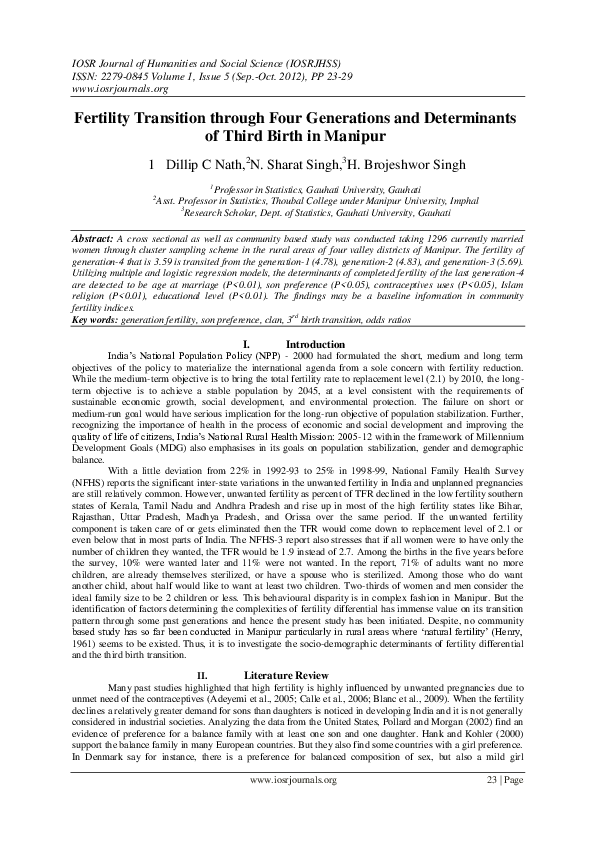(PDF) FERTILITY TRANSITION