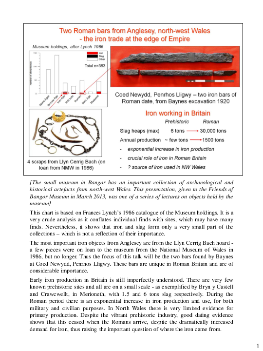 (PDF) Two Roman bars from Anglesey, north-west Wales - the iron trade ...
