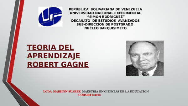 (PPT) Teoria del aprendizaje Robert Gagne