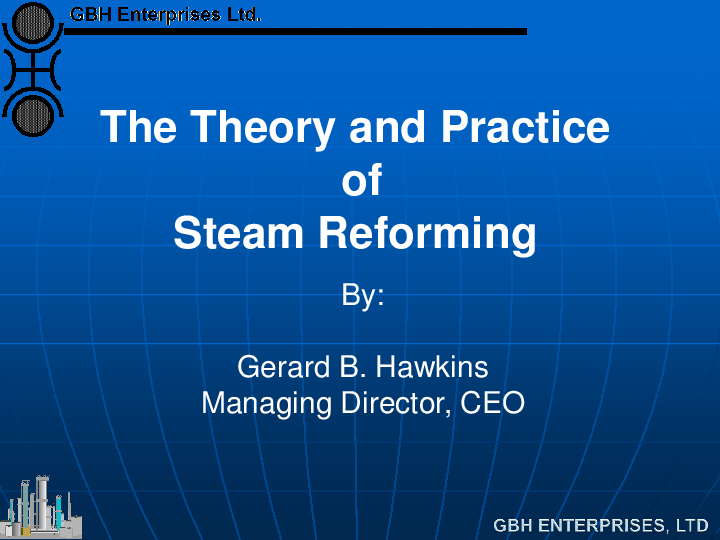 (PDF) The Theory and Practice of Steam Reforming