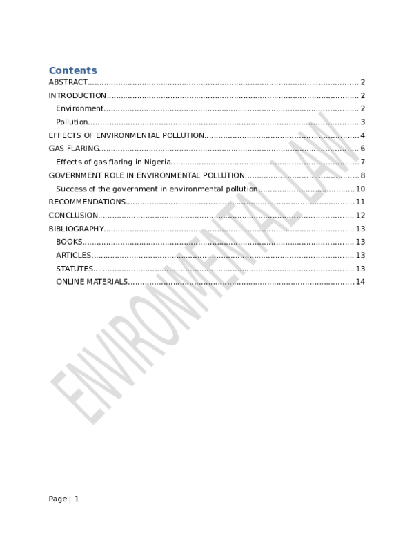 conclusion of air pollution