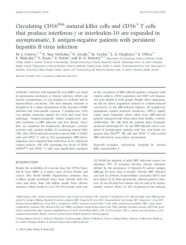 (PDF) Circulating CD56dim natural killer cells and CD56+ T cells that ...