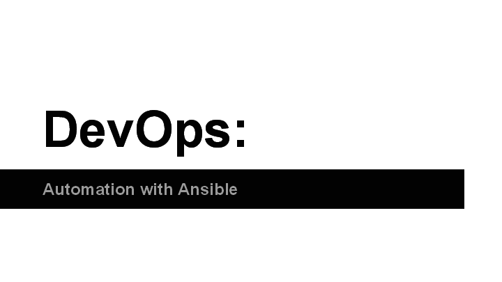 Pdf Devops Automation With Ansible